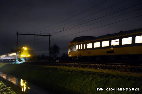 Trein ramt stilgevallen tractor op overweg in Staphorst - HW-Fotografie